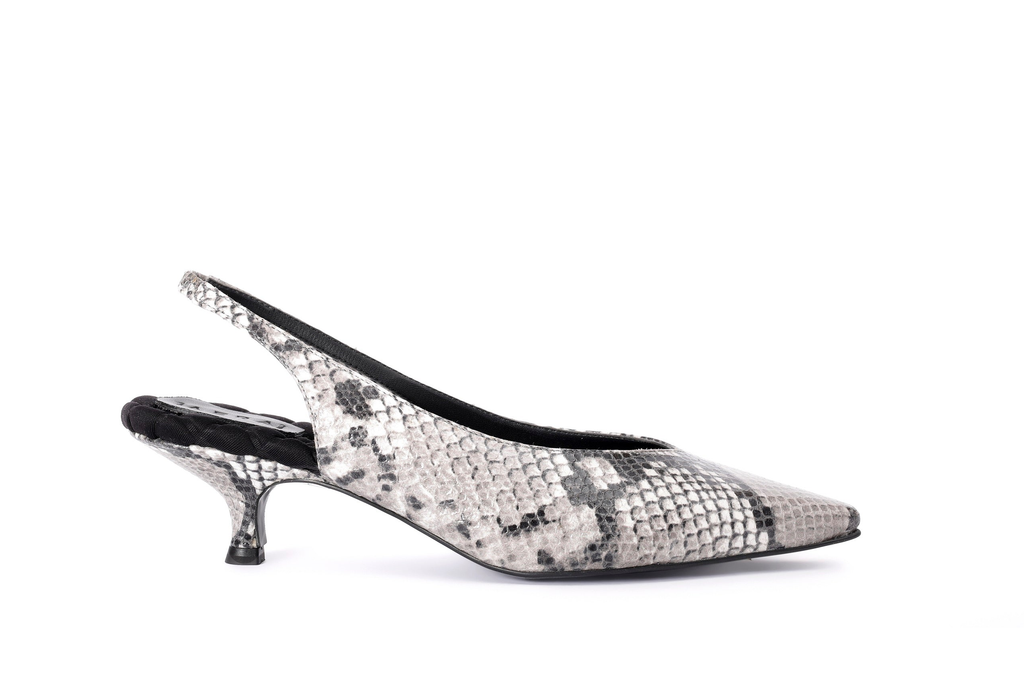 SILVANA vegan slingback kitten heel in Natural Python | AERA