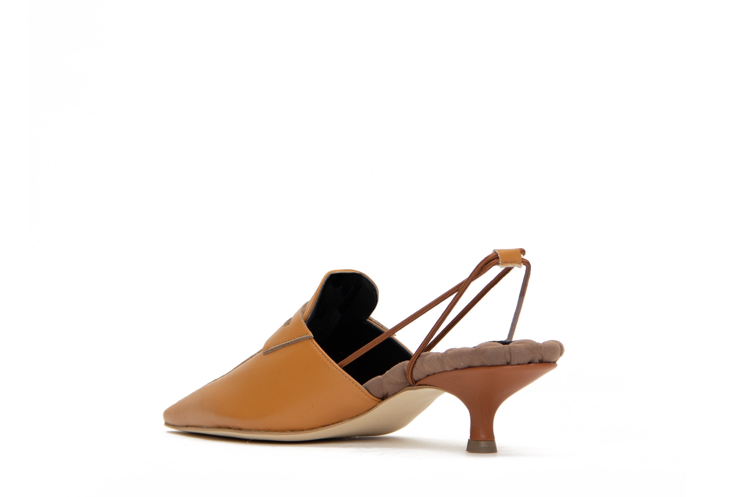 GRACE vegan kitten-heeled pointy toe slingback loafer | AERA