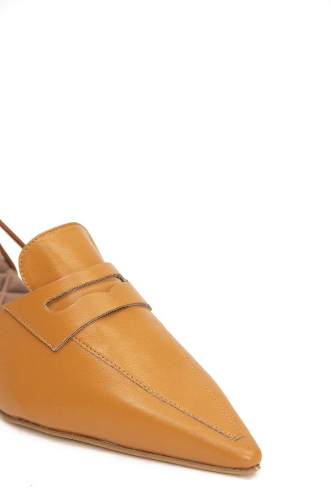 GRACE vegan kitten-heeled pointy toe slingback loafer | AERA